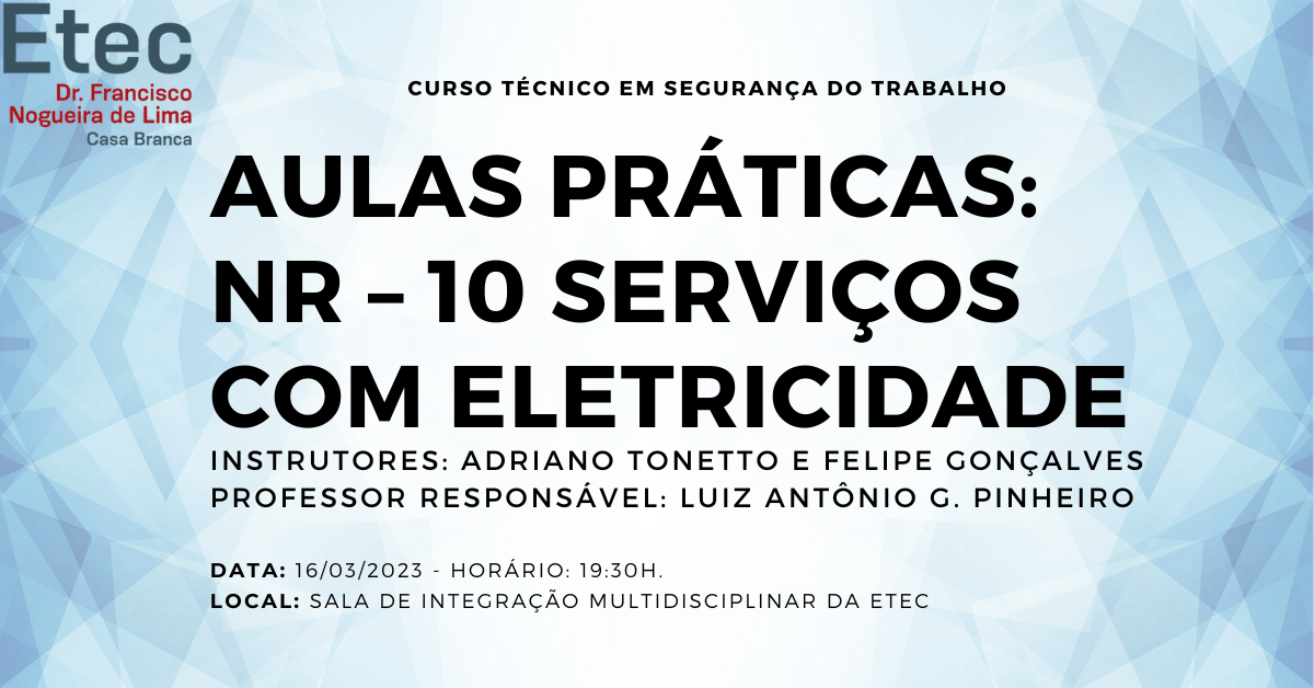 Aula Prática: NR-10 Serviços com Eletricidade – Etec Dr. Francisco ...